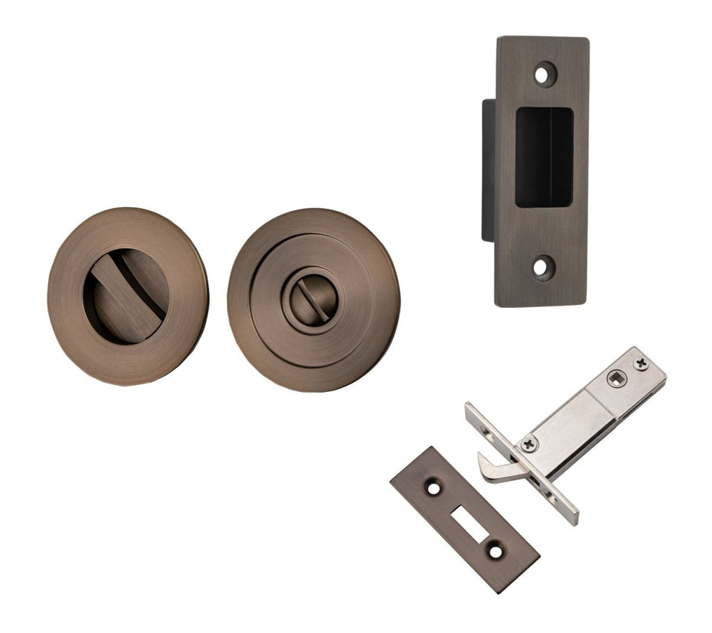 IVER Round Sliding Door Pull Privacy Kit | Flush Pull